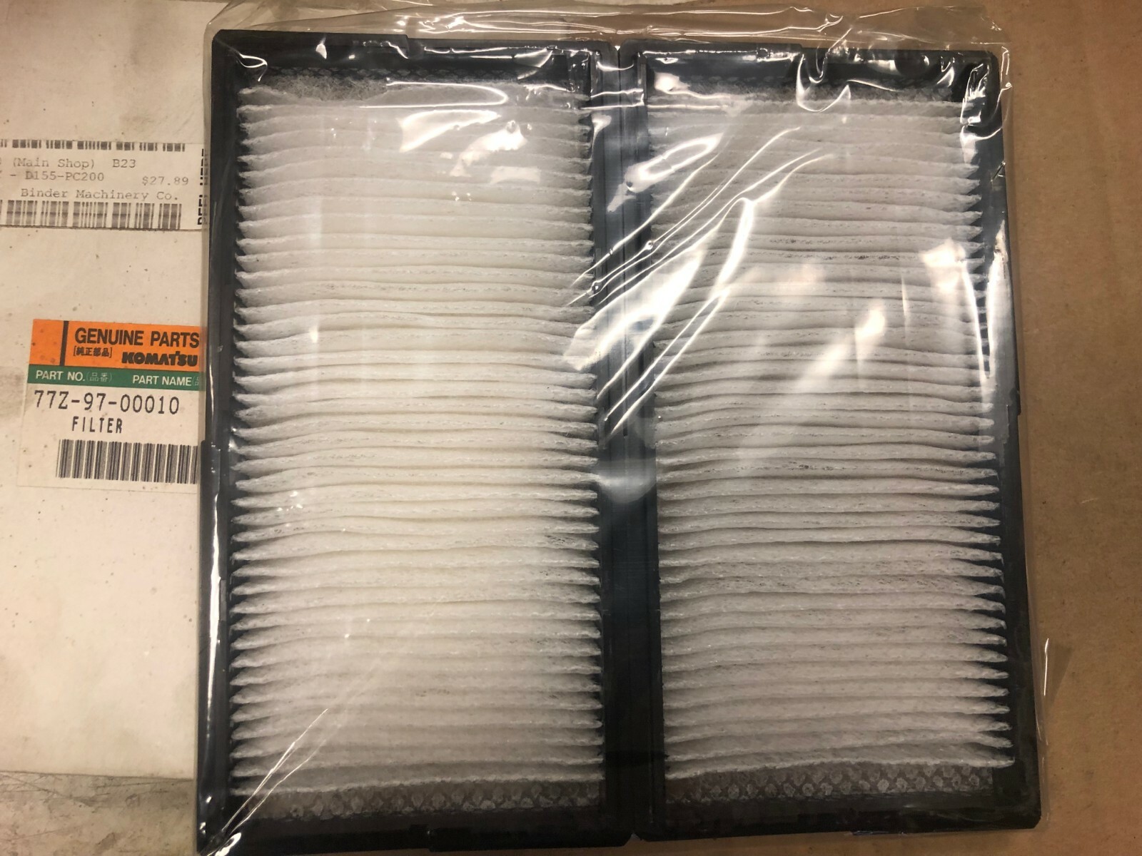 77Z-97-00010 KOMATSU CABIN AIR FILTER - FITS KOMATSU PC200-6 6D95,PC220 ...
