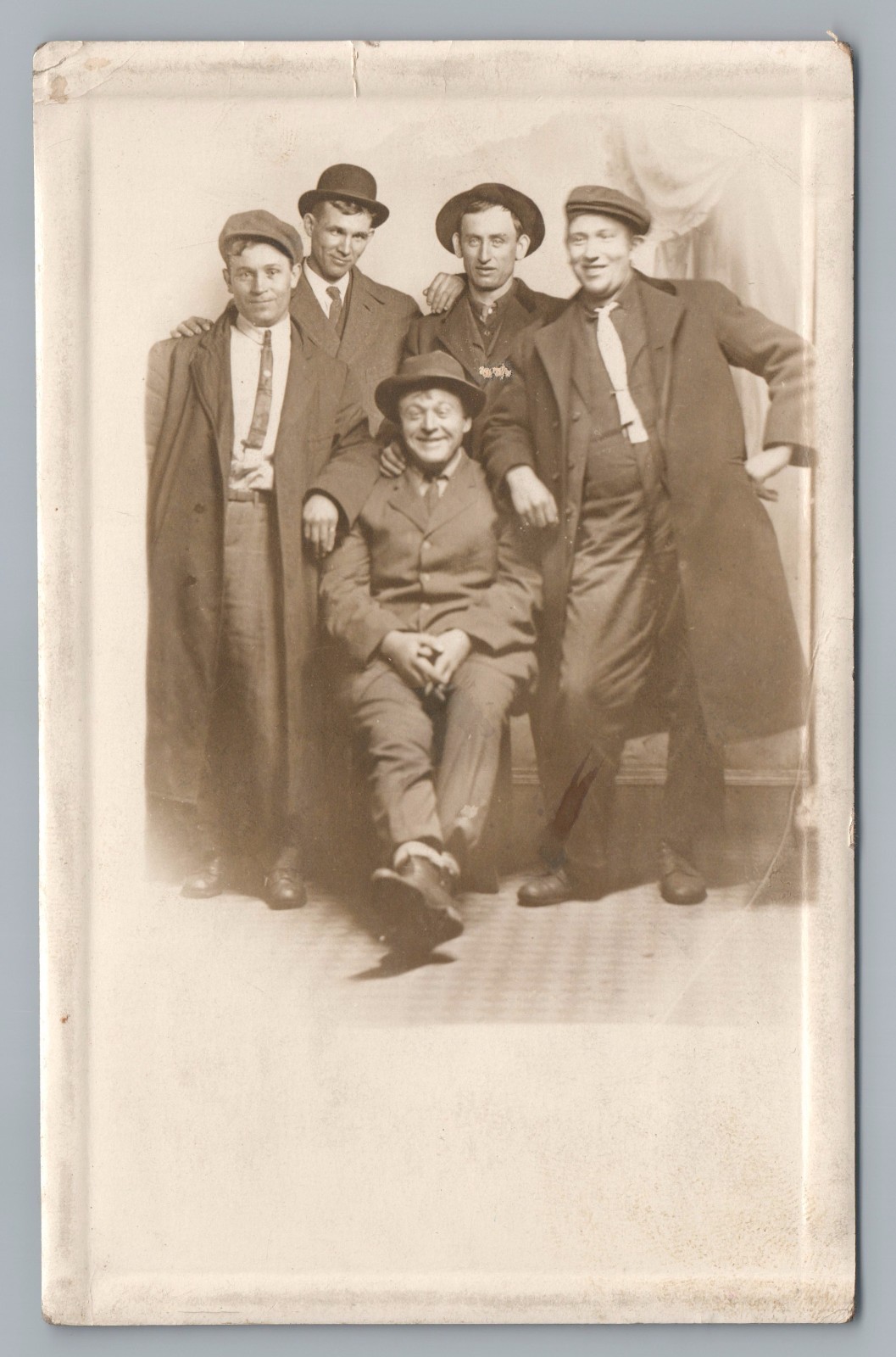Gang of Friends RPPC Maly's CINCINNATI Studio Photo—Men Antique 1910s ...