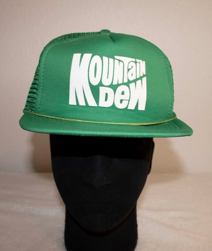 Vtg 80s Mountain Dew Mesh Trucker Cap Snapback Foam Hat Adjustable Great Cond. | eBay