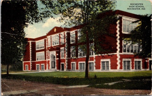 Rochester IN Indiana Rochester High School c1915 Vintage Postcard | eBay