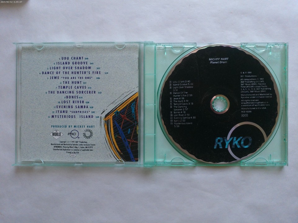 Mickey Hart Planet Drum CD (1991 Rykodisc) Grateful Dead Very Good ...