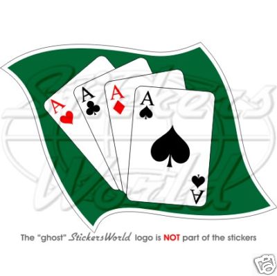 FOUR ACES Poker Playing Cards CASINO Ace 145mm Vinyl Bumper Sticker ...