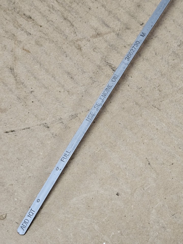 Oil Dipstick & Tube-Black Dot Natural Dimple Handle-M Stamp-Orig. GM ...