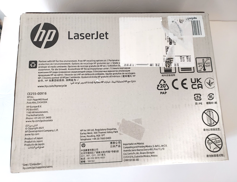 Genuine HP 55X Black CE255XC High Yield Toner LaserJet P3015 500 MFP ...