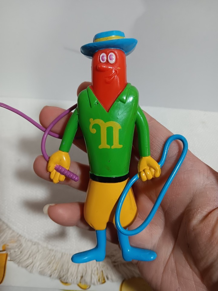 VINTAGE NATHANS HOT DOG 1995 BENDABLE FRANKSTER HOT DOG RODEO COWBOY ...