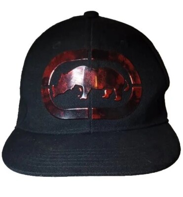 Ecko Unltd Man Adjustable Snapback Hat Cap Black and Red Logo | eBay