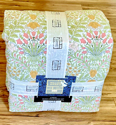 3-Pc William Morris Garden Queen Comforter Set | Botanical Floral ...
