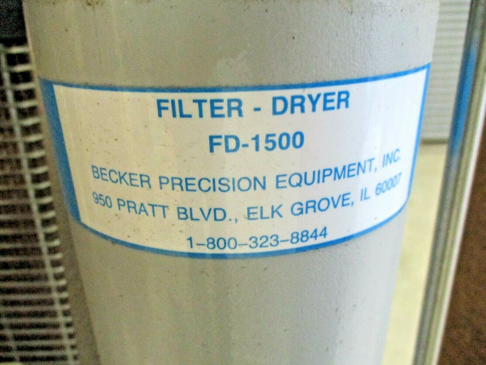 BECKER FD SERIES, FD1500 GAS SUPPLY SYSTEM W/ FLAMELESS CATALYTIC ...
