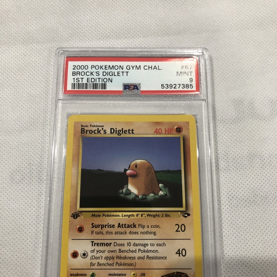 2000 Pokemon Gym Challenge 1st Edition Brock's Diglett 67/132 PSA 9 ...