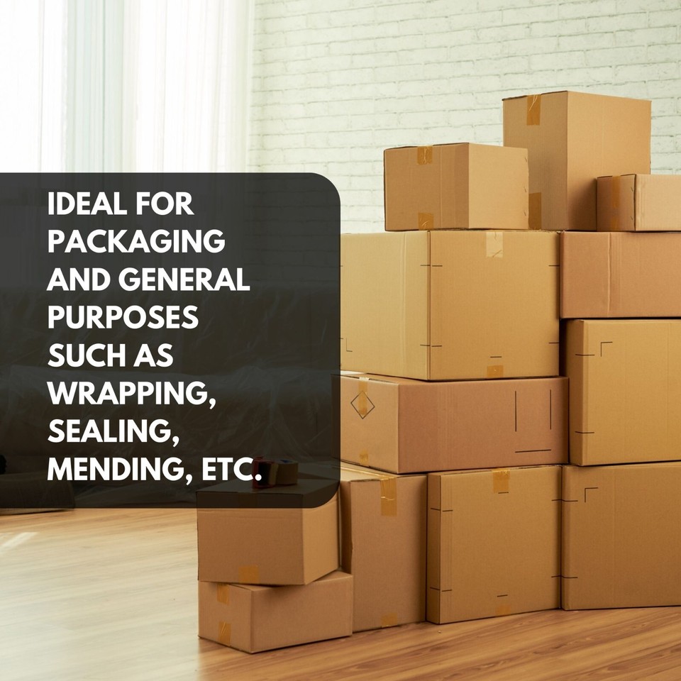 12 x Strong Brown Tape Buff Parcel Packing Tape 48MM X 66M Box Sealing ...