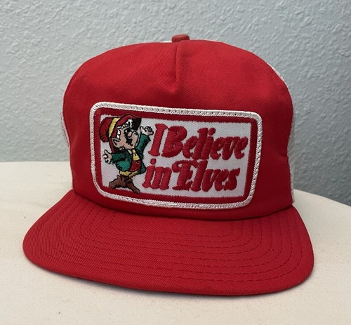 Vintage Keebler I Believe in Elves Trucker Hat Snapback Cap Made in USA ...