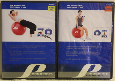 2 Prospirit athletic gear workout DVD lot dumbbell fitness ball Mark ...