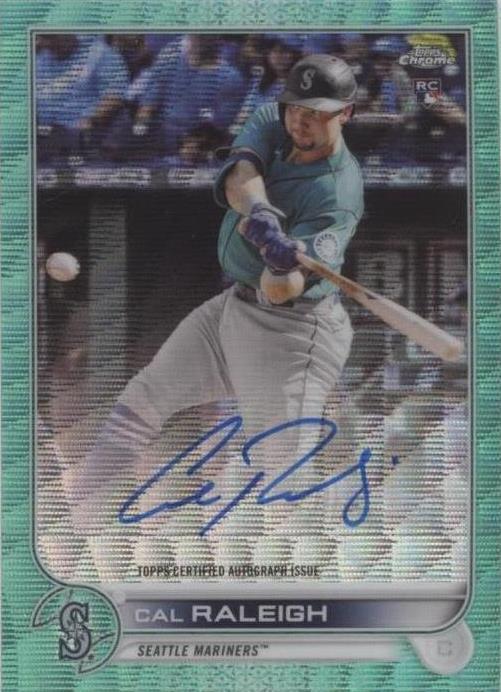 2022 Topps Chrome - Rookie Autographs Cal Raleigh #RA-CR Aqua Wave ...
