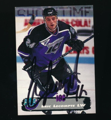1995 Edge Ice #136 Eric Lecompte Indianapolis Ice Hockey Signed Autograph (O66) | eBay