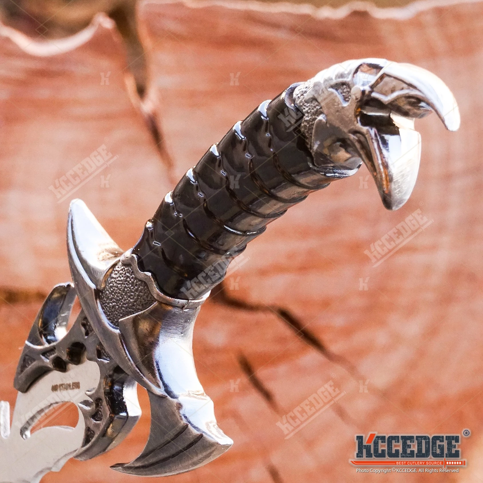 2pc MEDIEVAL KARAMBIT CLAW Knife Twin Set FIXED BLADE DAGGERS Sheath ...