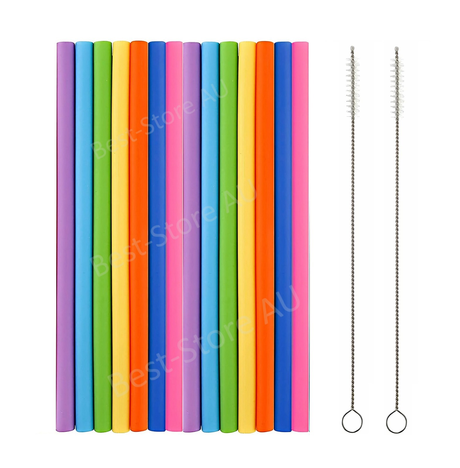 14XJUMBO Bended Silicone Straws Reusable Bent Drinking Straw with ...
