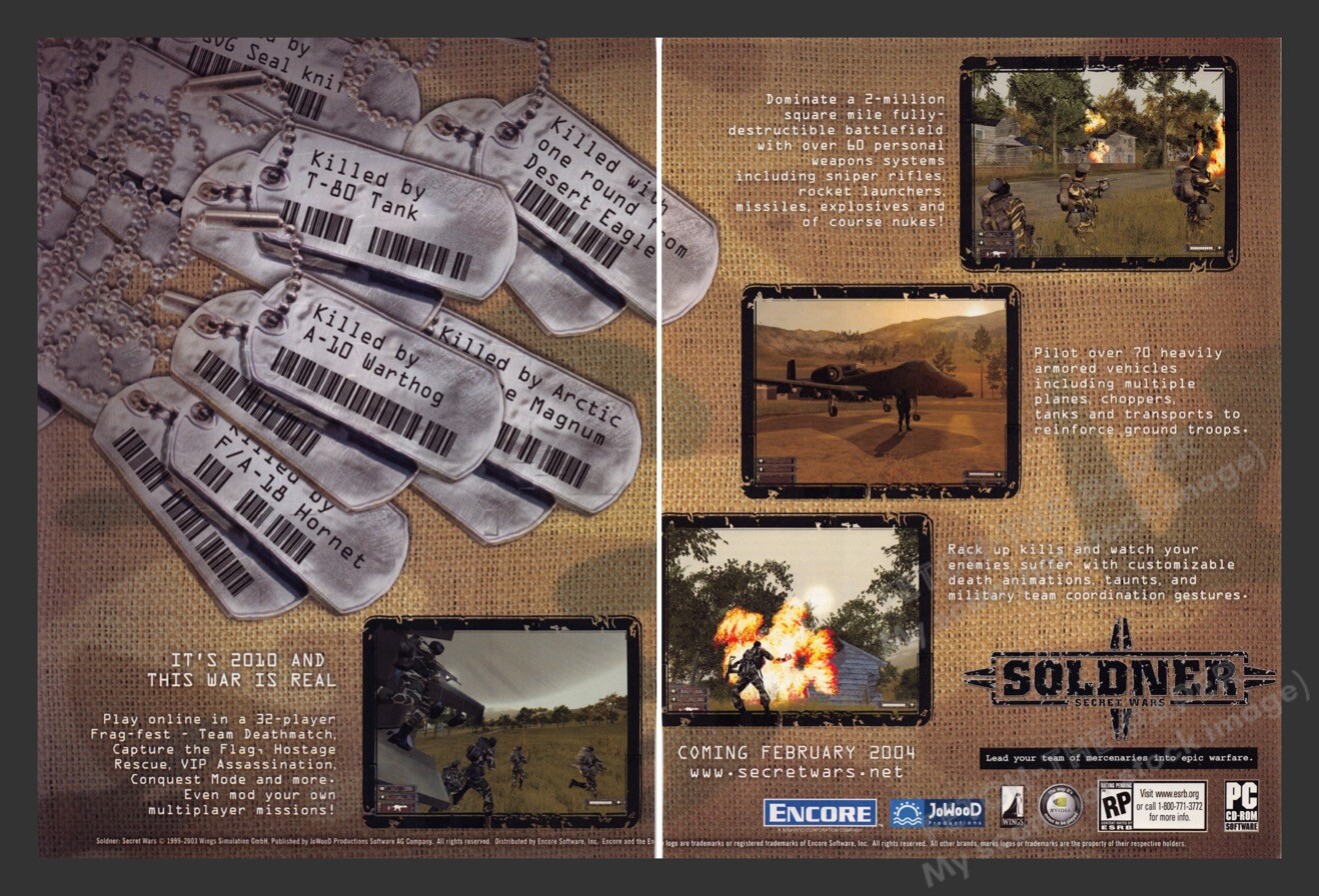 Soldner: Secret Wars 2000s Video Game Print Advertisement (2 Pages ...