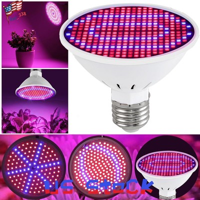 LED Bulb Grow Light Full Spectrum Light for Indoor Plants Flowers Veg ...