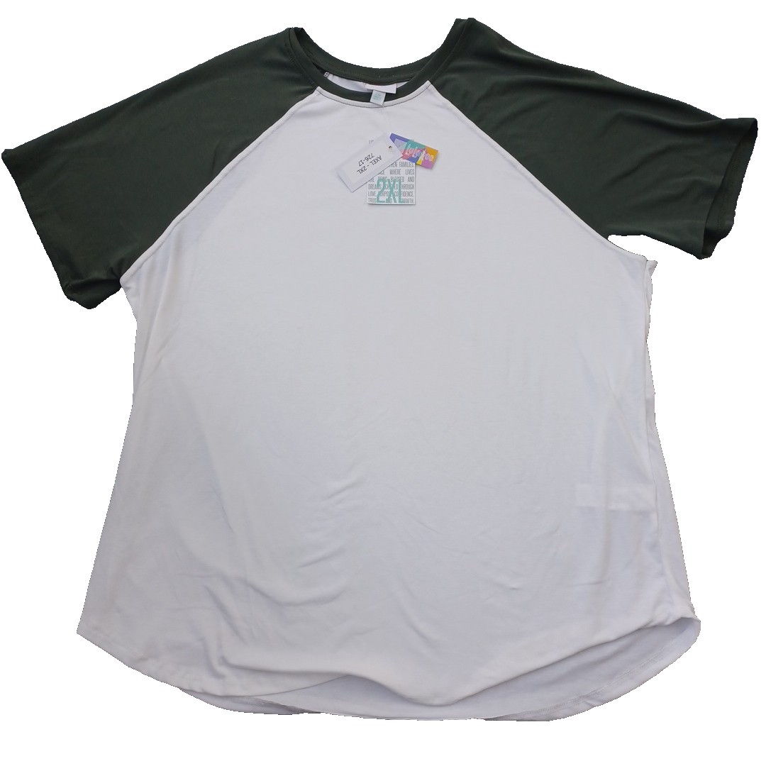 LuLaRoe Axel 2XL Short Sleeve Shirt Unisex Green & White NWT | eBay