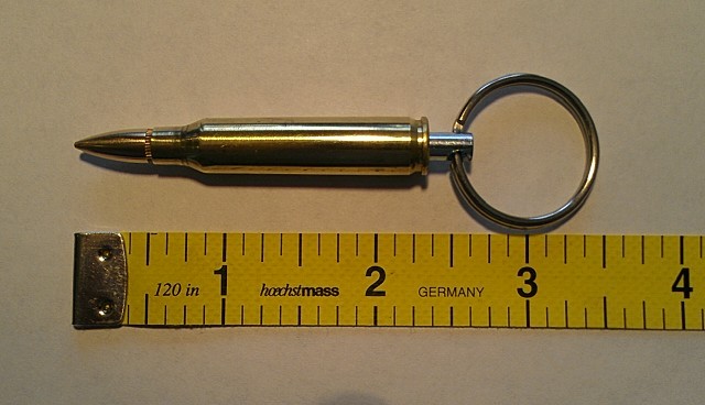 Replica .223 Remington (5.56mm) Brass Bullet Keychain with 55 grain FMJ ...