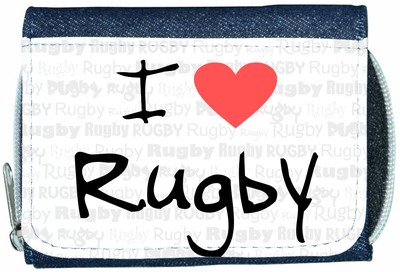 I Love Heart Rugby Denim Wallet | eBay UK