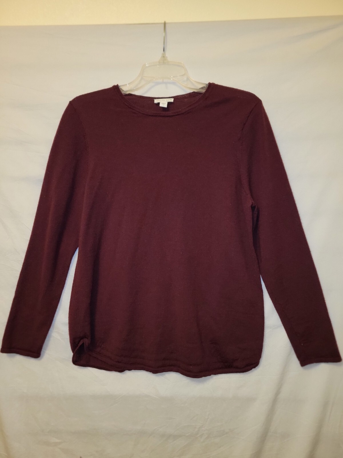 J.Jill Merino Wool L Pullover Sweater Burgundy Longsleeve Casual | eBay