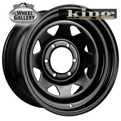 Set of King Terra Black 17x10 6/139.7 -44N Satin Black Steel Wheels ...