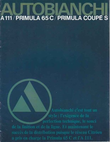 Catalogue Brochure Autobianchi Primula / A111 1969 France | eBay