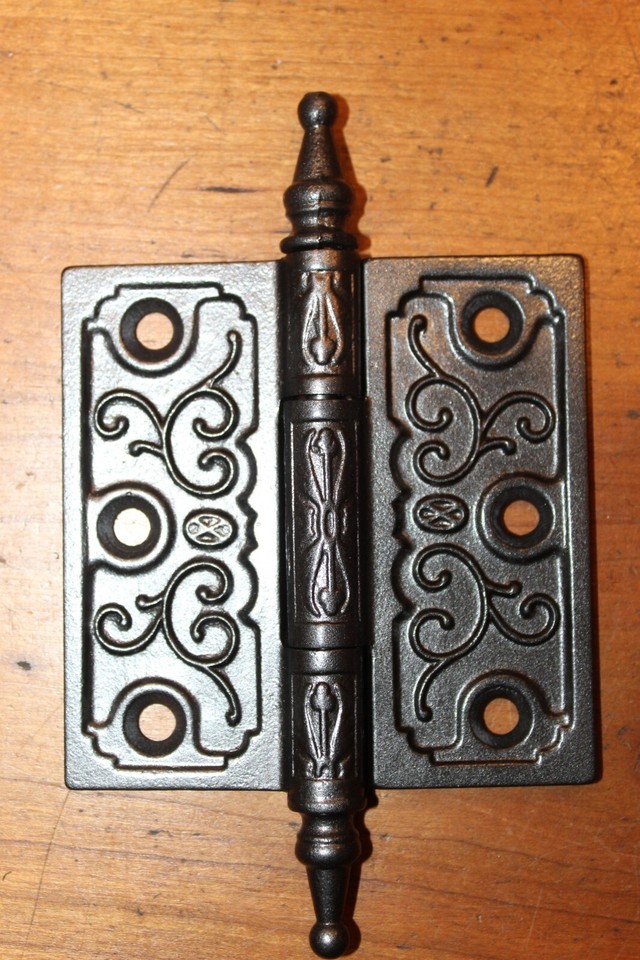 3-1/2" x 3-1/2" Ornate Clark Steeple Tip Cast Iron Victorian Eastlake ...