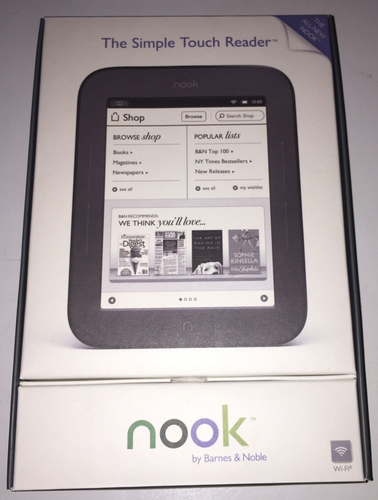 Barnes & Noble Nook Simple Touch Glow light 2GB, Wi-Fi, 6in eBook Reader - Black | eBay