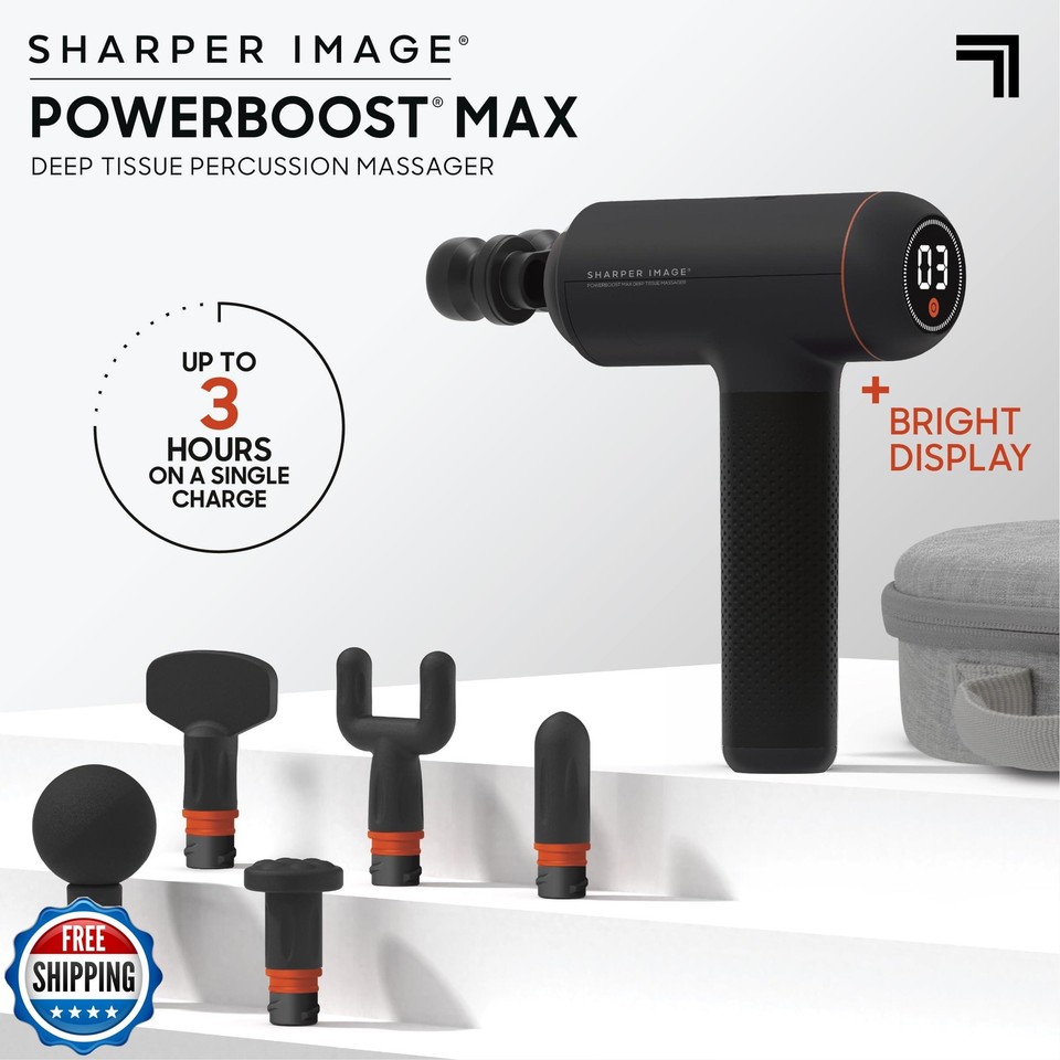 Sharper Image Deep Tissue Percussion Massage Gun, Powerboost MAX | eBay