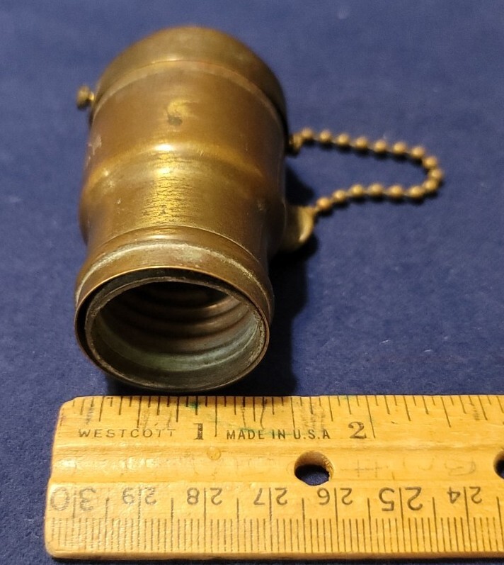 ANTIQUE HARVEY HUBBELL BRASS SOCKET ACORN PULL CHAIN Possibly for ...
