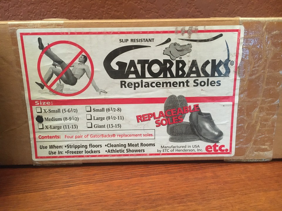 ETC Gatorbacks® Gripper Soles - Size Medium 8-9.5 4-PAIR LOT | eBay