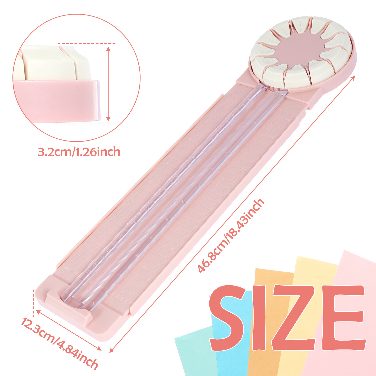 Paper Craft Edge Cutter, Wrapping Paper Roll Cutter Dispenser, 12 In 1 ...