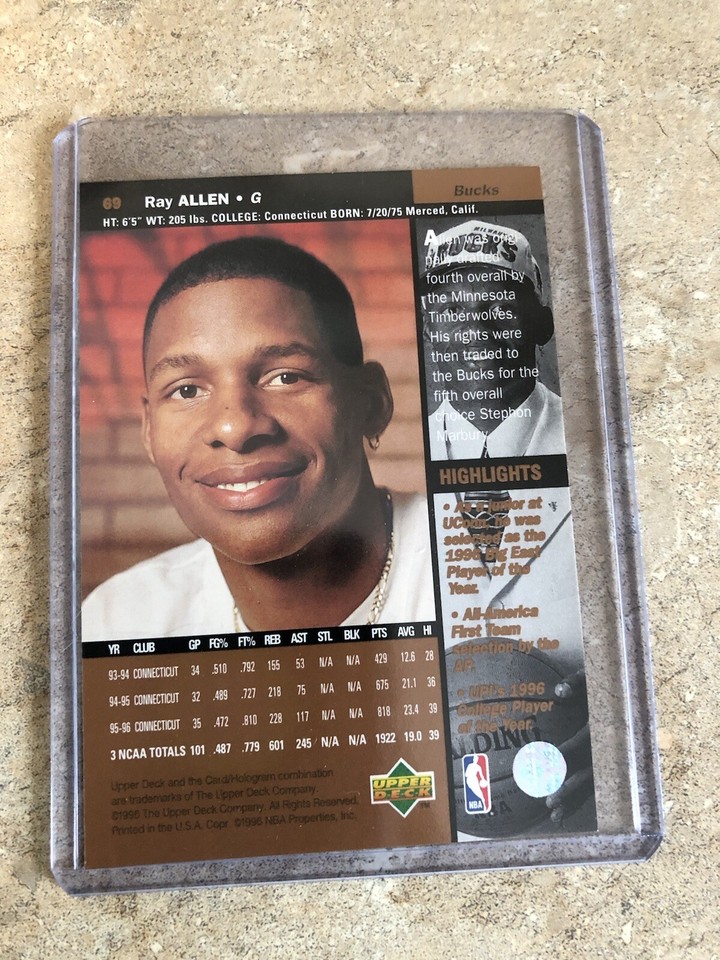 1995-1996 Upper Deck Ray Allen Rookie Card #69 | eBay