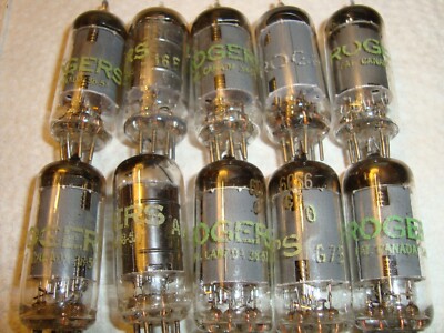Lot of Ten 6CS6 Tubes From Rogers, Made By Assorted US & Canadian Tube ...