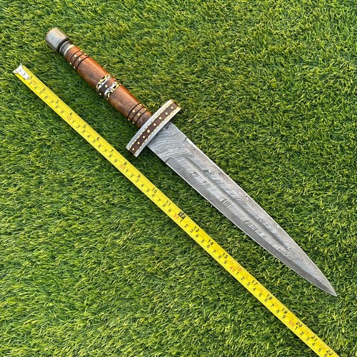 Handmade Damascus Steel blade Dagger, Short Sword, w/Sheath SN-2413 | eBay