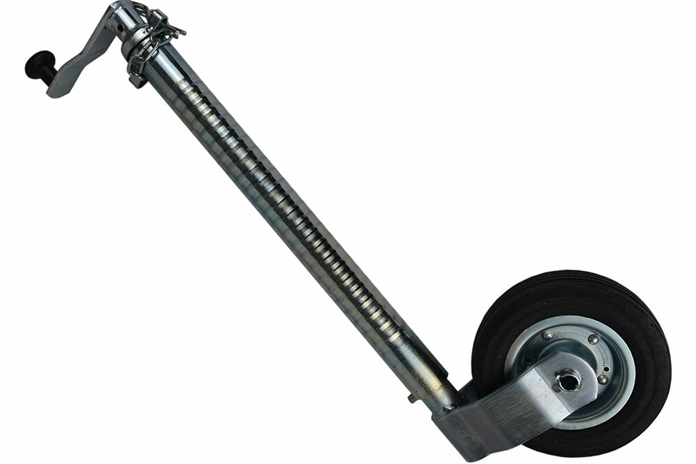 48mm Ribbed Jockey Wheel Stand Wind Up Trailer Caravan Heavy Duty 500kg ...