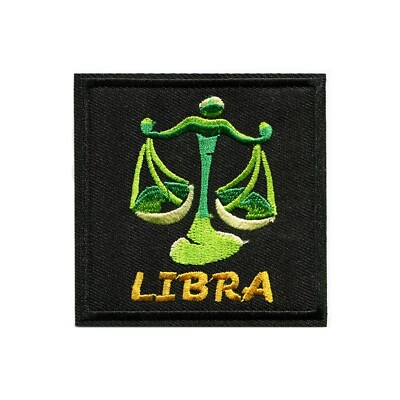 Libra Zodiac Embroidered Iron On Patch Astrology Sign Horoscope Badge | eBay