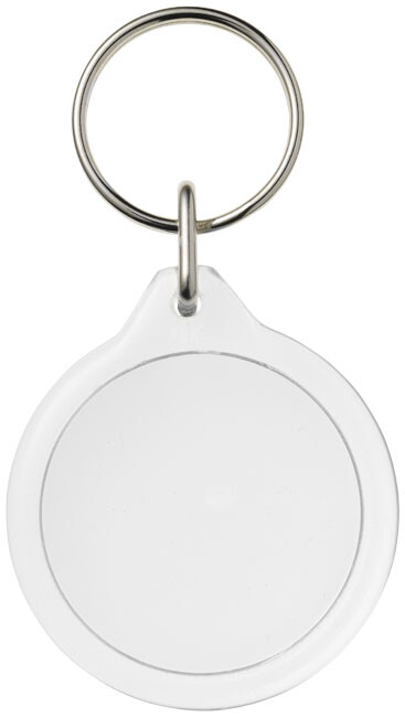 Orb I7 Insert Key Rings - I1 clear acrylic fobs UK Made 33mm round ...