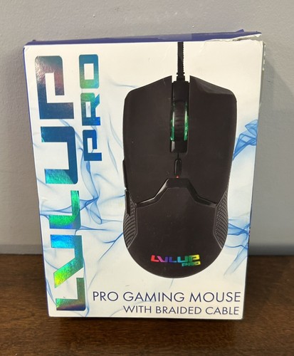 LVLUP Pro Gaming Mouse With Braided Cable NEW Open Box! all Contents ...