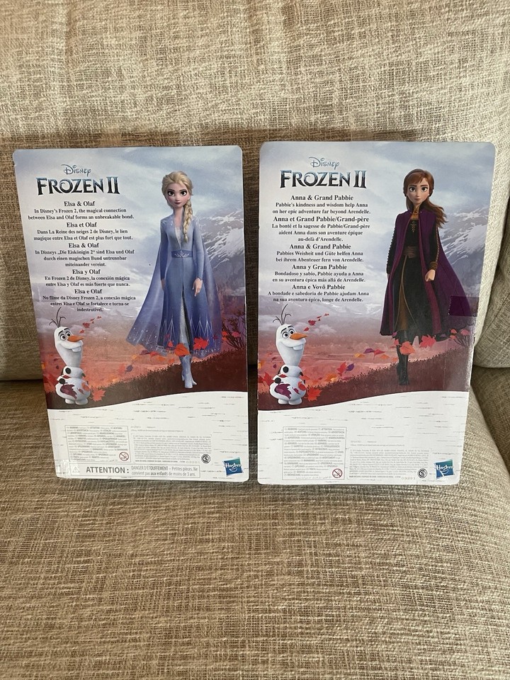 Disney Hasbro FROZEN II. ANNA &Grand Pabbie and ELSA & Olaf New In box ...