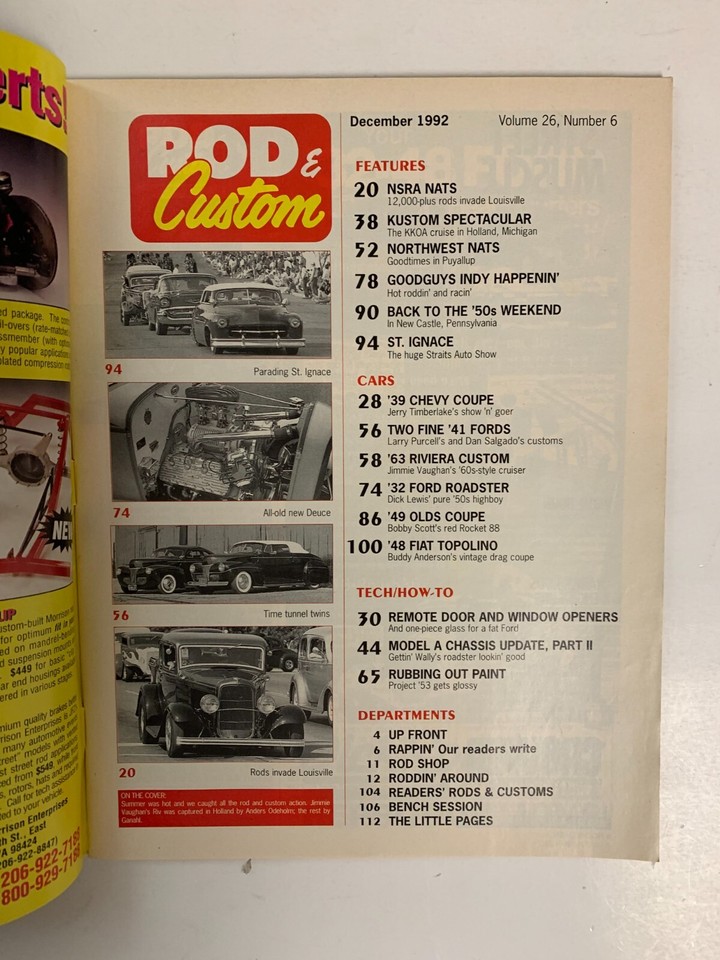 Rod & Custom Magazine #6 - Dec 1992 - Vol.26 | eBay