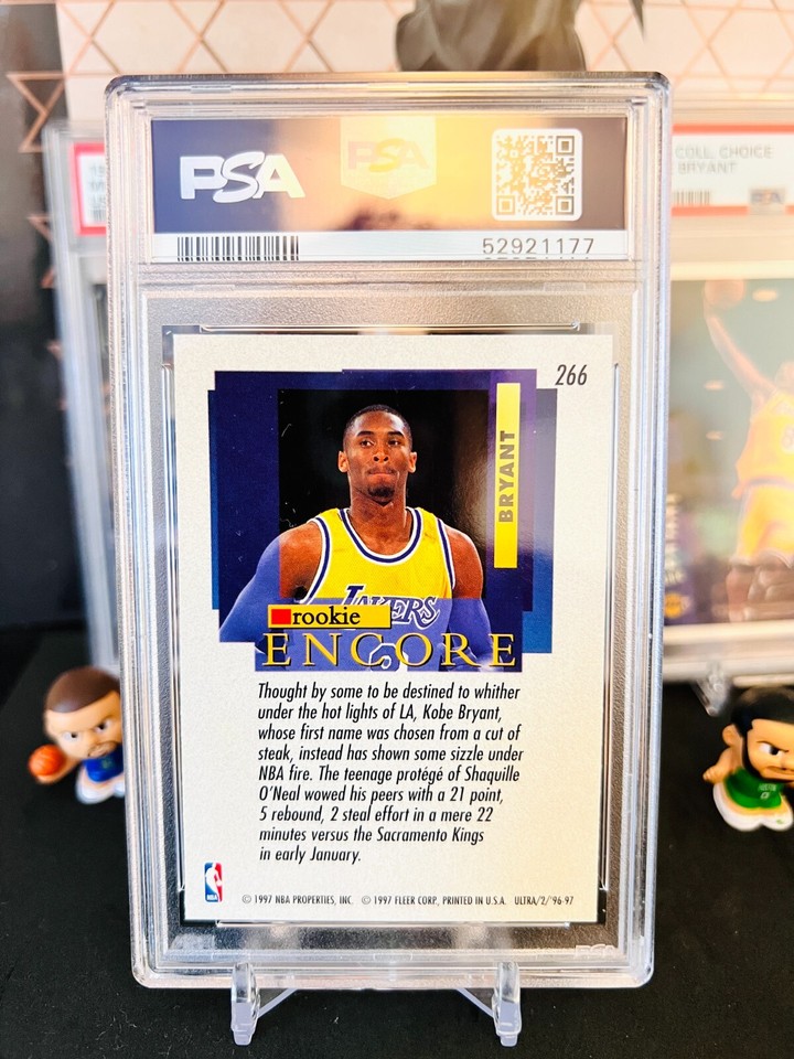 ⭐️ KOBE BRYANT 1996 FLEER ULTRA ENCORE #266 PSA 8 NM-MT GRADED ROOKIE ...