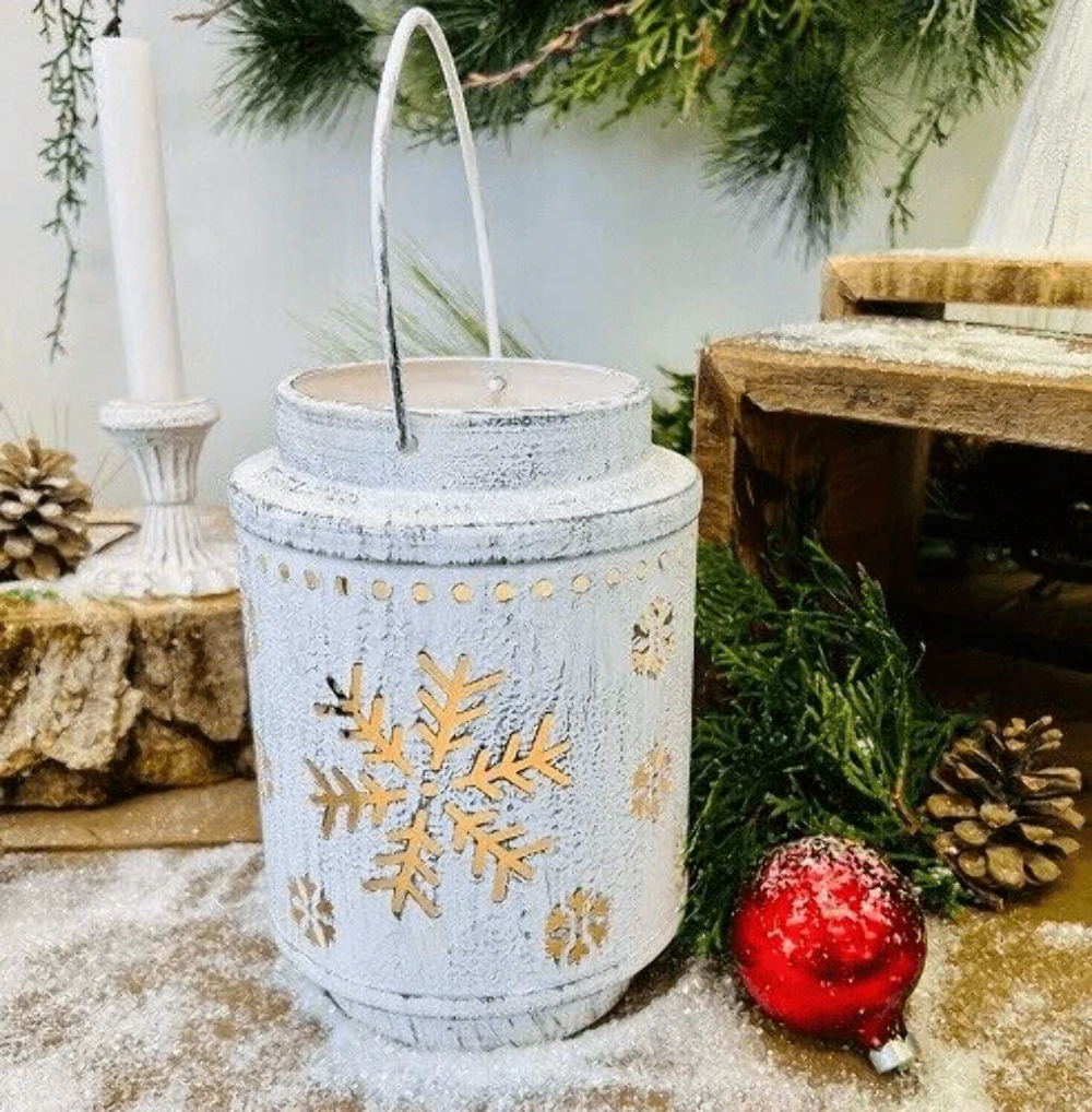 Snowflake Metal Candle Lanterns Interchange A Glow Series: Snowflake