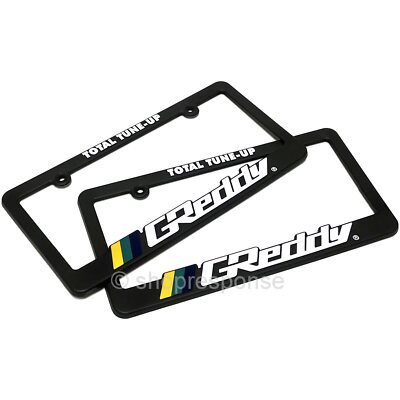 GReddy Total Tune Up License Plate Frame x2 Black Plastic 21112000 ...
