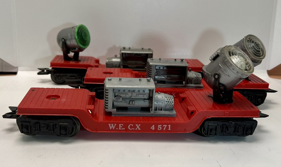 Marx O WECX 4571 W Red Spotlight Flat Car Model Train | eBay