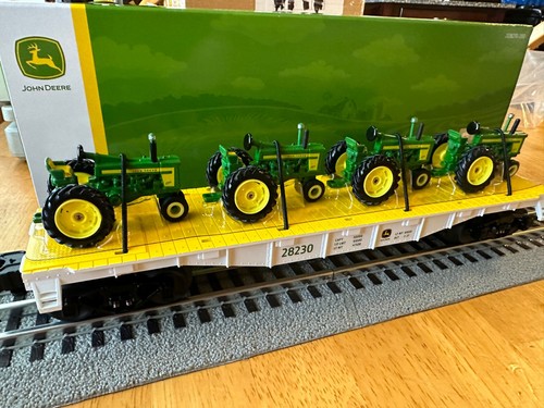 LIONEL 2328150 JOHN DEERE FLAT CAR w FARM TRACTORS LOAD O GAUGE TOY ...