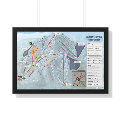 Northstar CA Trail Map Framed Poster California Ski Resort 30x20 | eBay