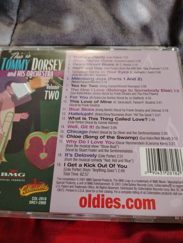 This Is Tommy Dorsey And His Orchestra Vol. II US 2001 BMG CD 90431281826 | eBay